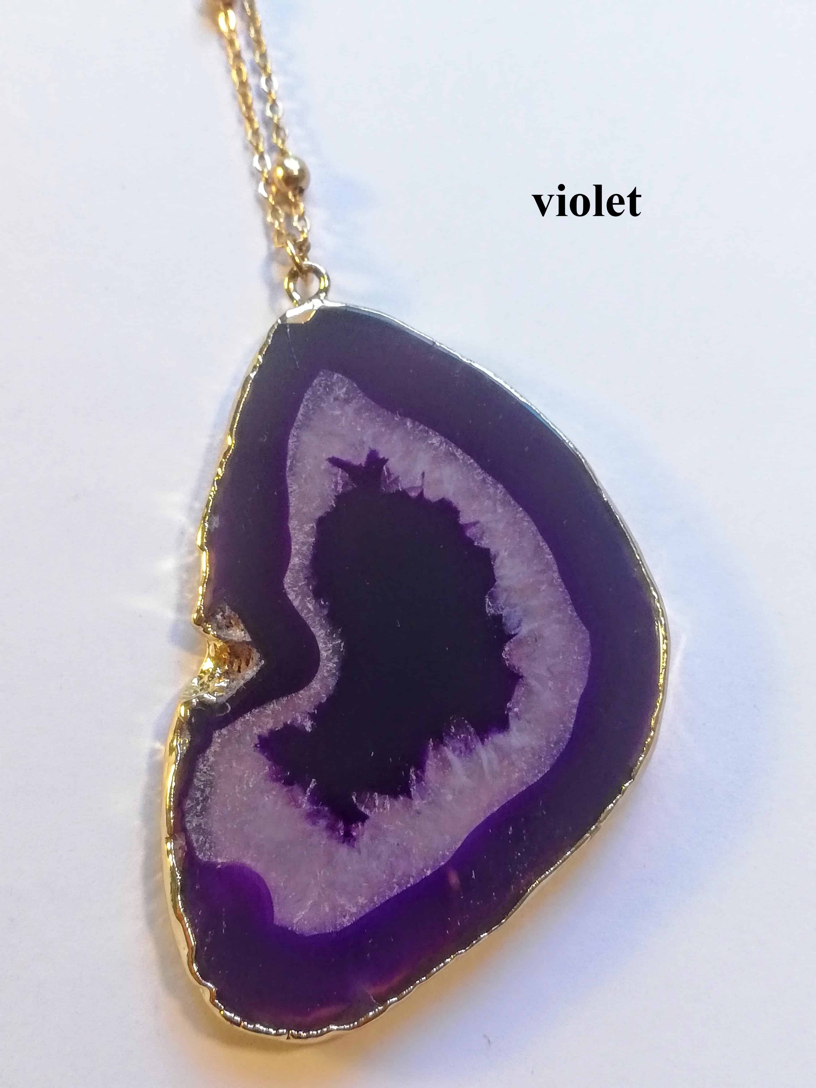 UNITÉ - Sautoir collier pierre d'agate - La Jungle Bijoux