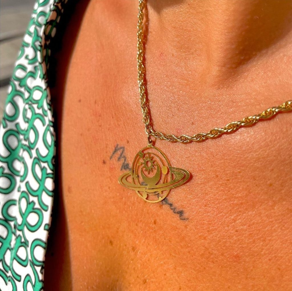 FLUIDITÉ - collier saturne or - La Jungle Bijoux